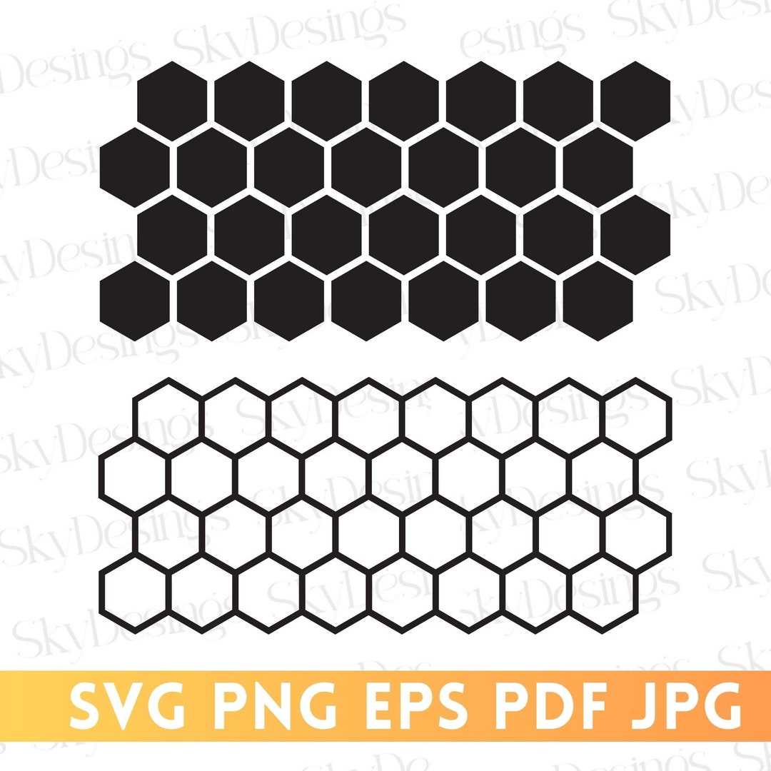 Honeycomb Pattern SVG, PNG, Seamless Beecomb Pattern Svg, Geometric ...