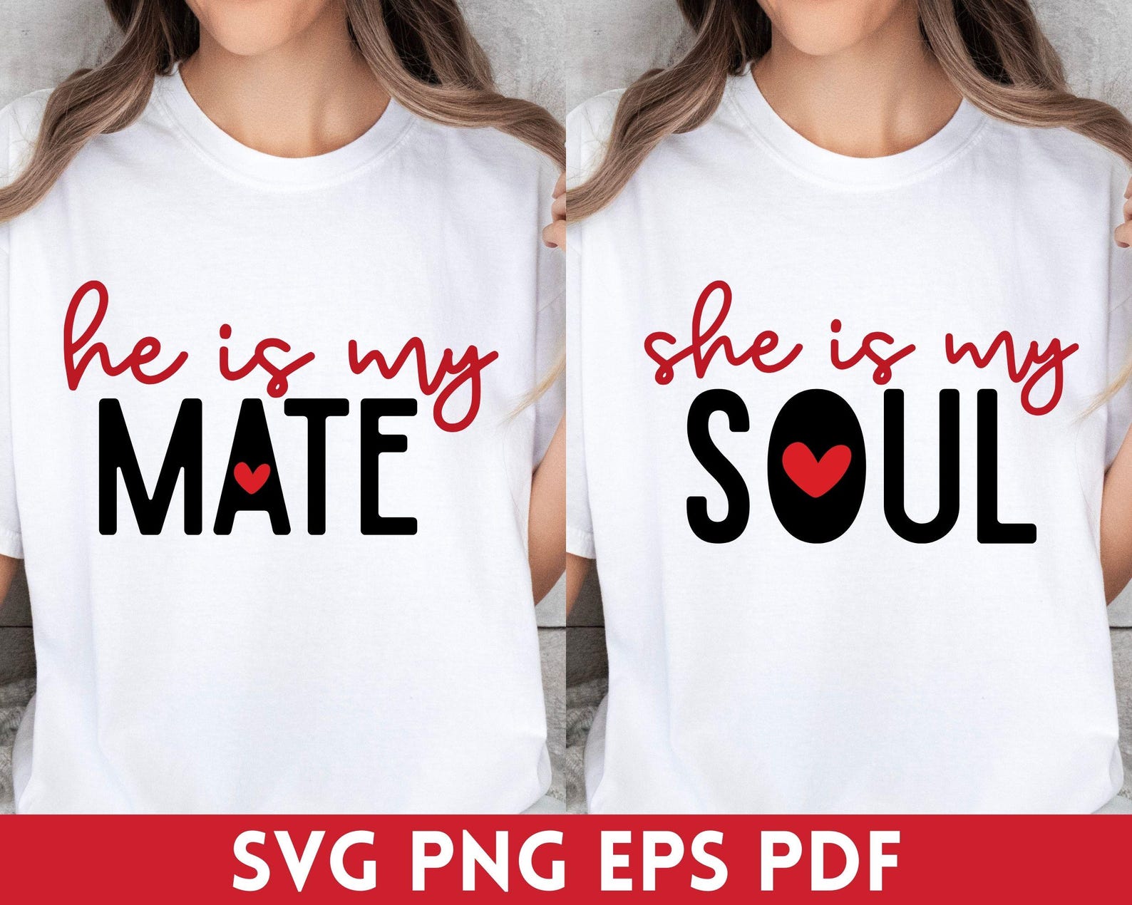 She is My Soul SVG, He is My Mate SVG, Couple Valentine Svg, Valentine ...