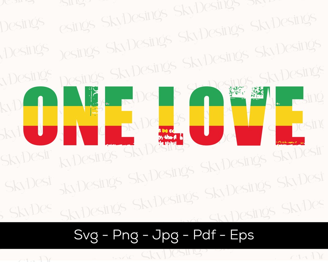 One Love Rasta SVG Design, Reggae Music Lover Svg, Love Jamaica African ...