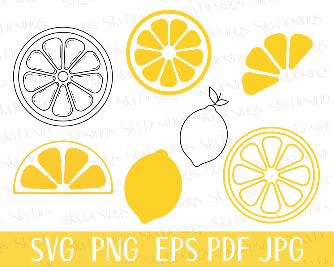 Lemon Svg Bundle, Lemon Slice Svg, Lemon Clipart, Summer Svg, Lemon Cut ...