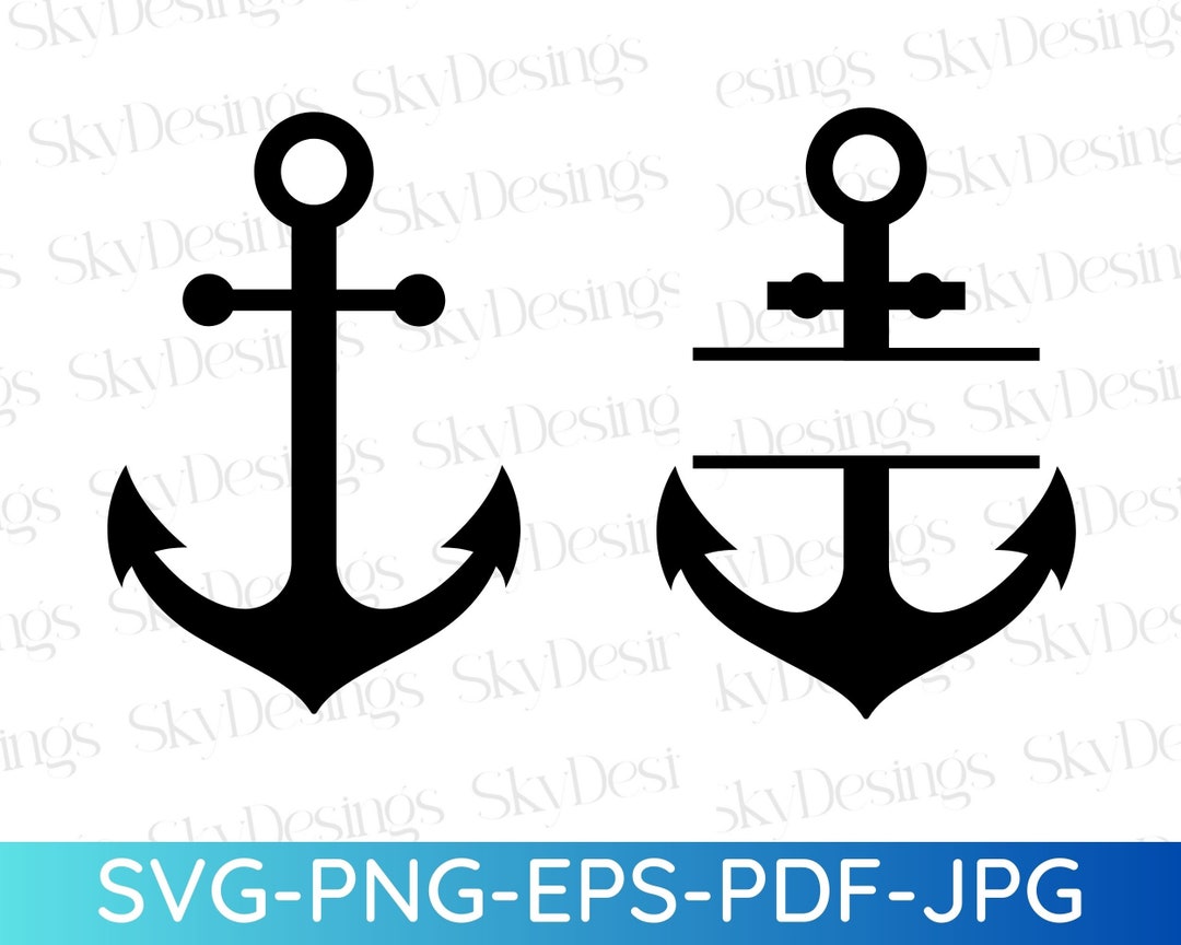Anchor SVG, Anchor Split Monogram Svg, Anchor Monogram Svg, Split ...