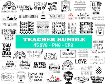Teacher Svg Bundle, Teacher Gift Svg, Teacher Quote Svg, Teacher Life ...