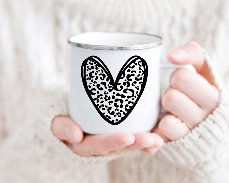 Leopard Heart Svg Hand Drawn Heart Svg Valentine Svg - Etsy