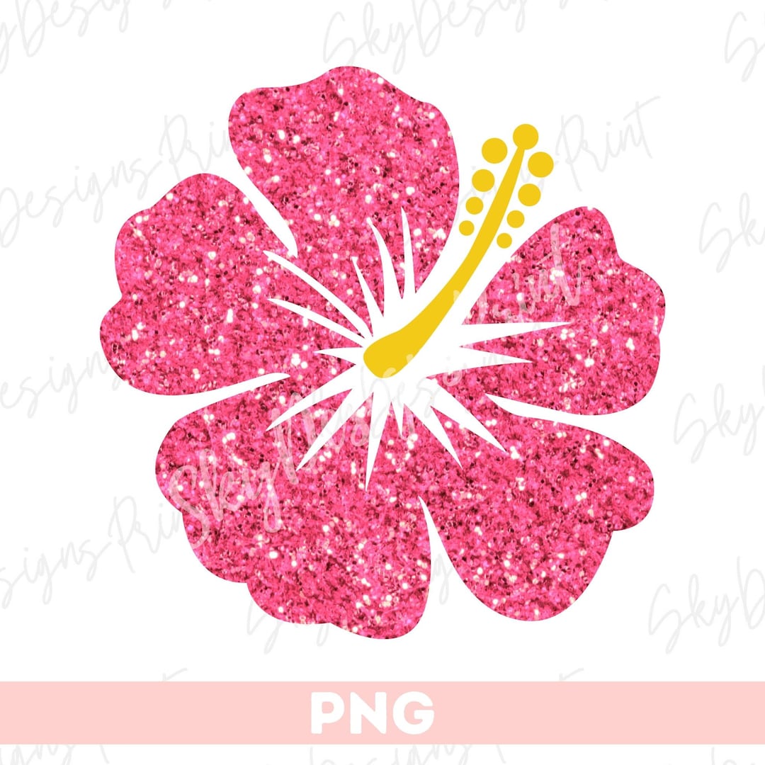 Glitter Hibiscus Flower PNG, Hawaiian Clipart (digital Download) - Etsy UK