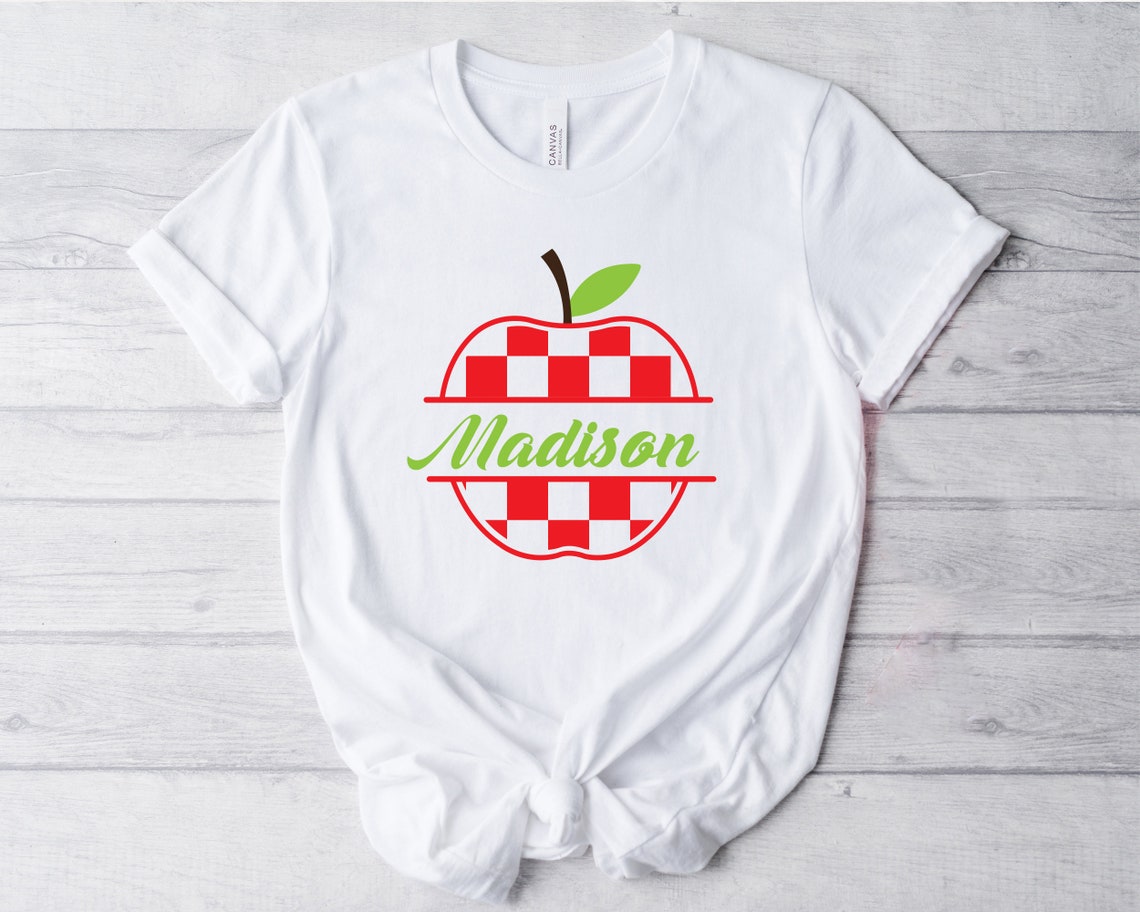 Checkered Apple Name Frame SVG, Teacher Gift (digital Download) - Etsy