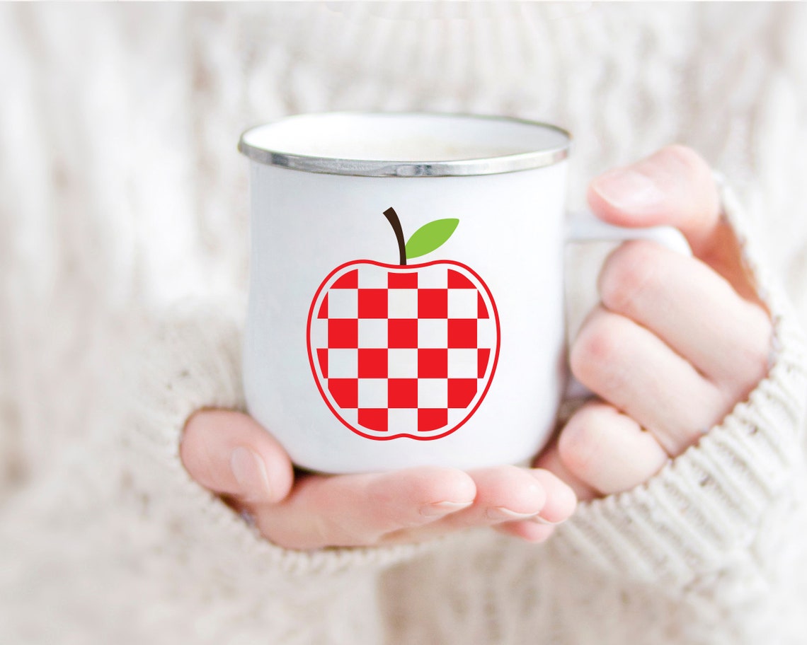 Checkered Apple Name Frame SVG, Teacher Gift (digital Download) - Etsy
