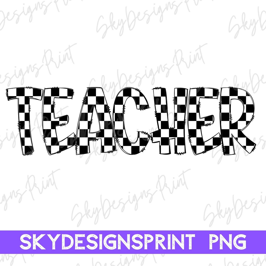 Checkered Teacher PNG, Teacher Png, Teacher Shirt Png, Retro Teacher ...