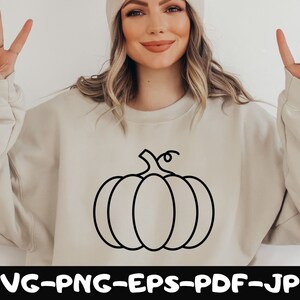 Pumpkin SVG, Pumpkin Outline Svg, Thanksgiving Svg, Halloween Svg, Fall ...