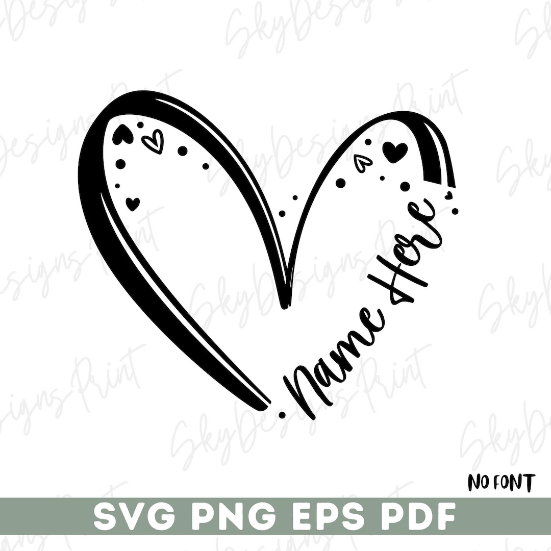 Heart Name Frame SVG, Heart Monogram Svg, Personalized Heart Svg ...
