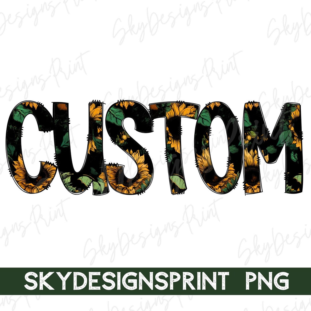 Custom Floral Text PNG, Custom Floral Name PNG, Custom Design, Custom ...