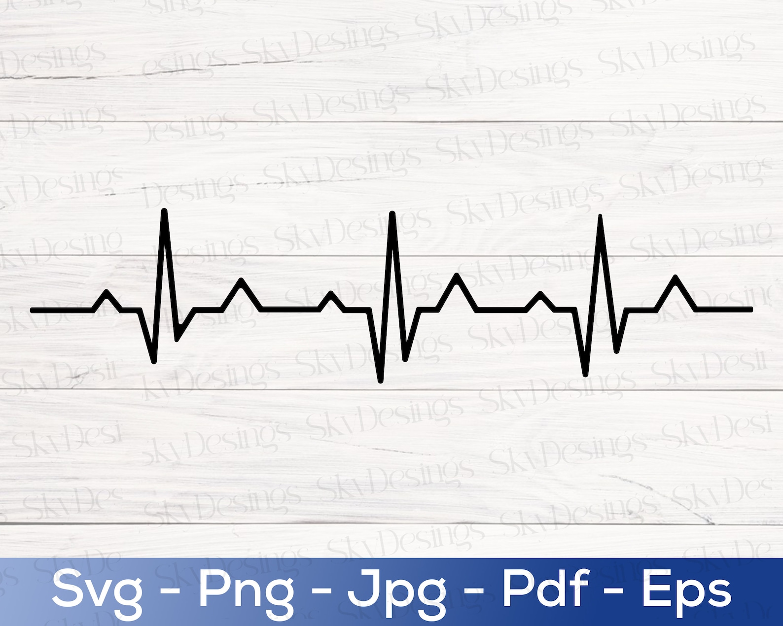 Heartbeat Line SVG, EKG Pulse Clipart (digital Download) - Etsy