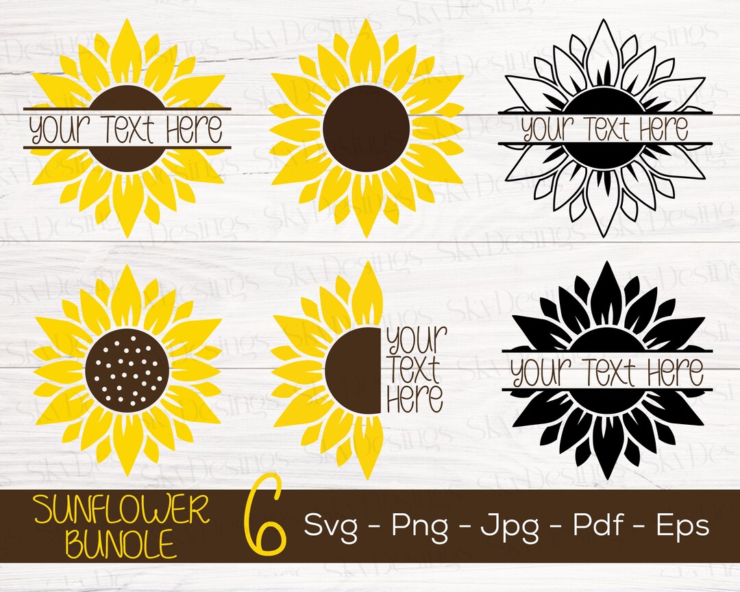 Sunflower Monogram SVG Bundle, Floral Cut Files (digital Download) - Etsy