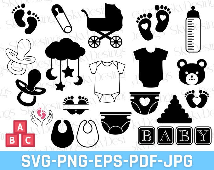 Baby SVG Bundle, Svg, Eps, Dxf Jpg and Png. Vector Files Ideal for ...