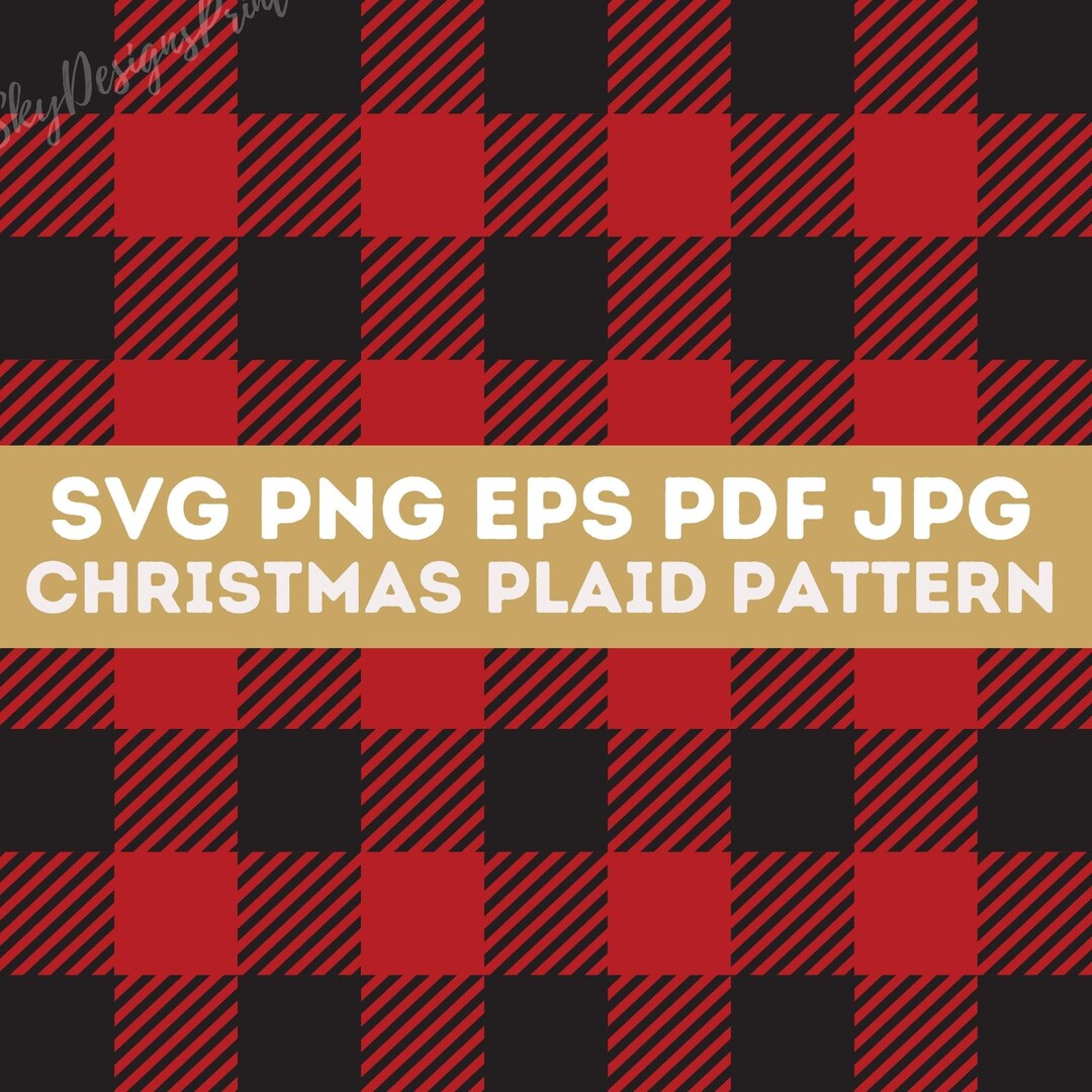 Red Buffalo Plaid SVG, Red Plaid Background, Check Pattern Svg, Digital ...