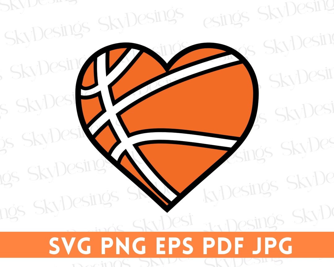 Basketball Heart SVG, Basketball Svg, Basketball Png, Basketball Clipart, Love Basketball Svg ...