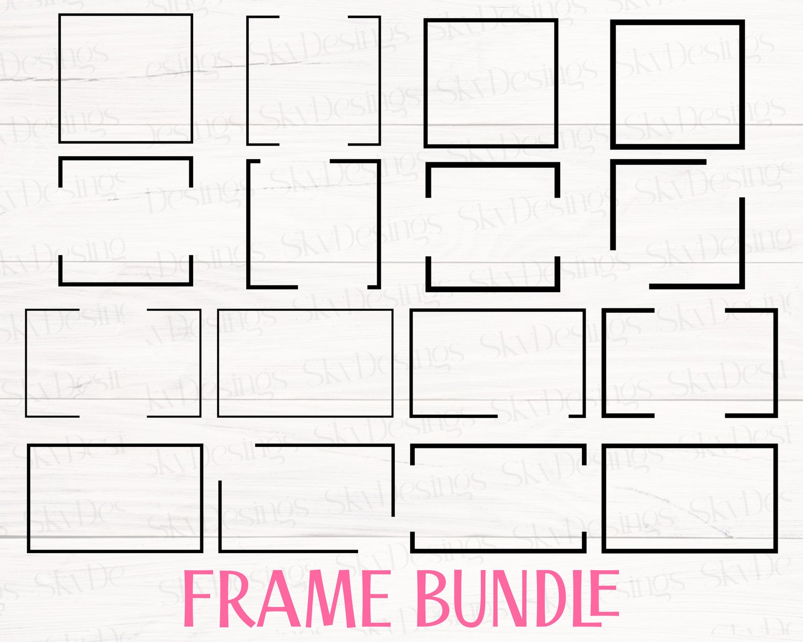 Square and Rectangle Frame SVG Bundle, Borders Clipart (digital ...