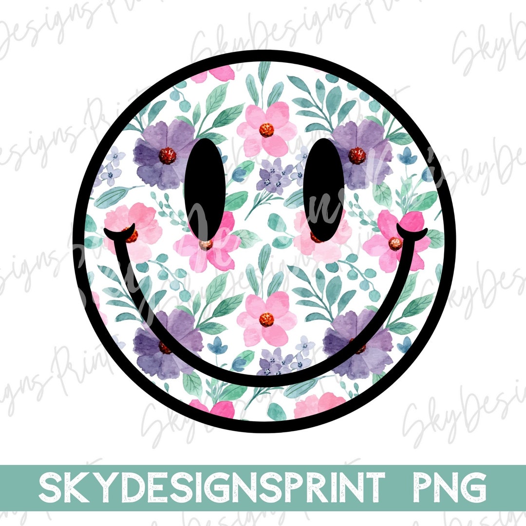 Floral Smile Face PNG, Flowers Smile PNG, Trendy Summer Smile Face Png ...