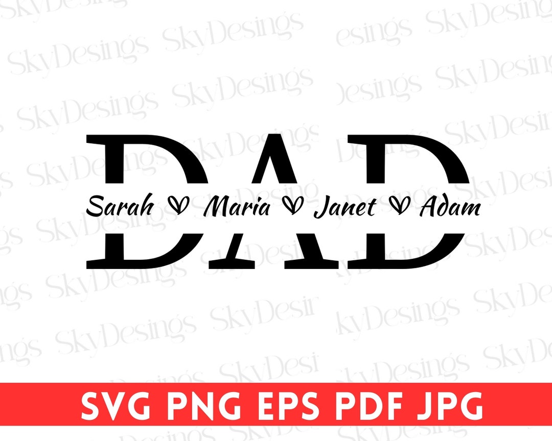 Dad SVG, Dad Split Name Frame Svg, Dad Monogram Svg, Dad Shirt Svg, Dad ...