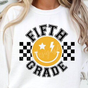 Fifth Grade SVG, Back to School Svg, 5th Grade PNG, Teacher Svg, Hello 5th Grade, Checkered, 5th ...