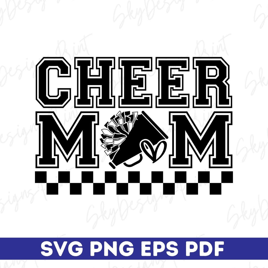 Cheer Mom SVG, Cheerleading Mama Svg, Cheer Mom Shirt Svg, Checkered ...