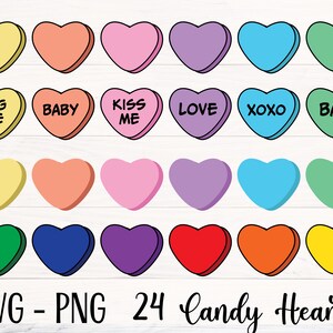 Candy Heart SVG, Candy Hearts PNG, Conversation Hearts Png, Candy ...