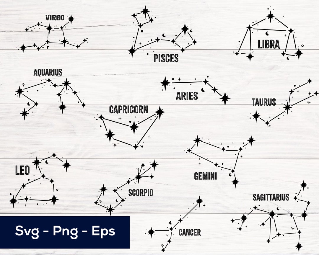 Star Zodiac Constellation SVG PNG, Zodiac Svg, Zodiac Sign Svg ...