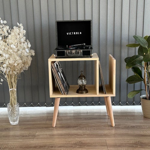 Minimalist Mid Century Modern Vinyl Record Stand/turntable - Etsy