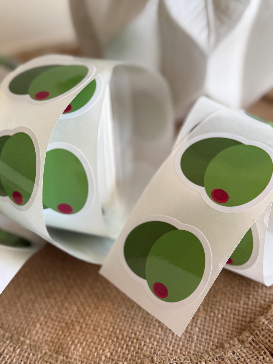 Waterless Beauty Olive Stickers - Die Cut - Envelope Seals - Client and ...