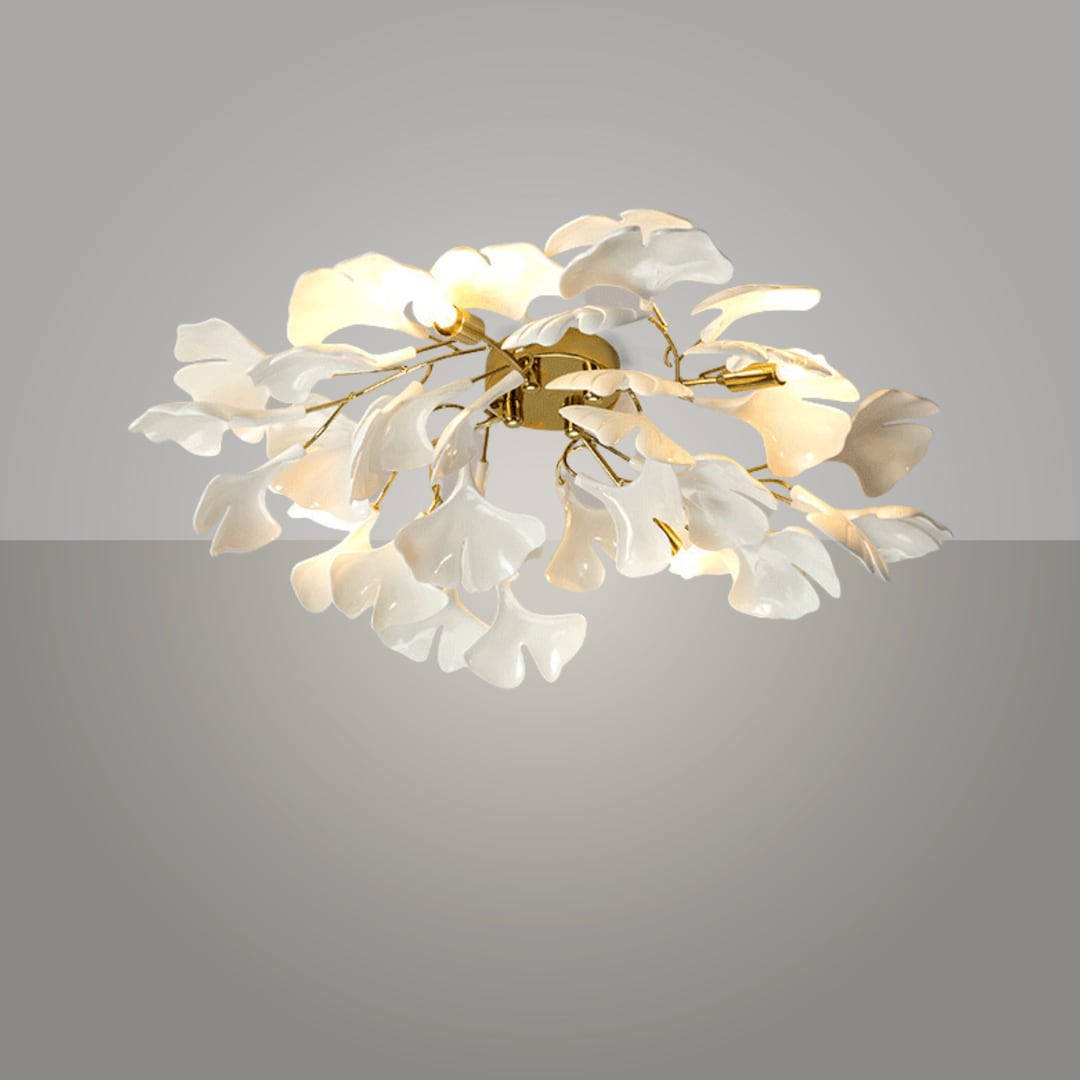 Ceramic Ginkgo Leaf Ceiling Light - Etsy