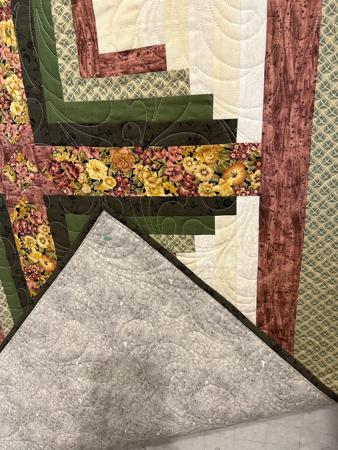 Quilted Gold and Green Cross - Etsy