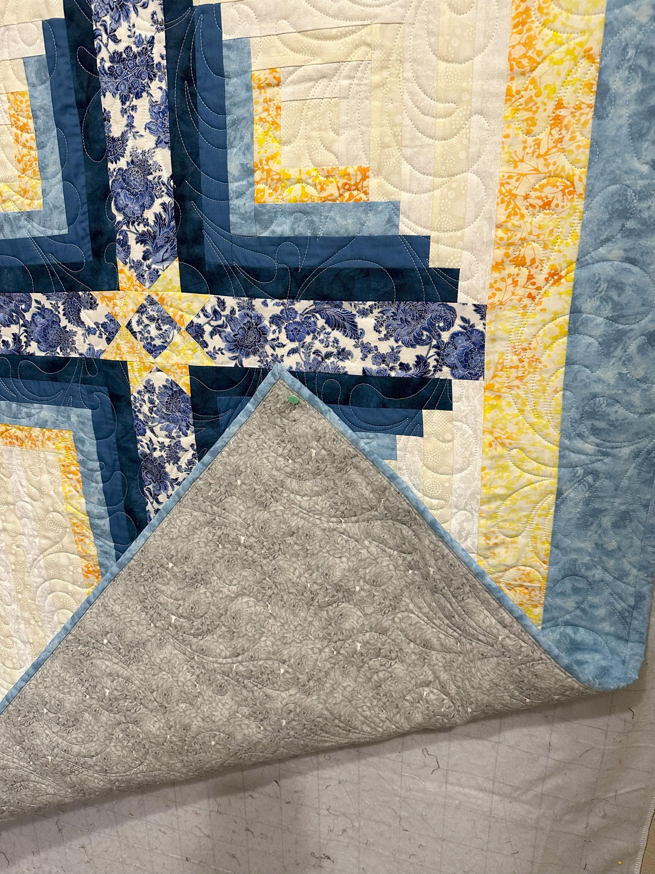 Quilted Blue and Orange Cross - Etsy