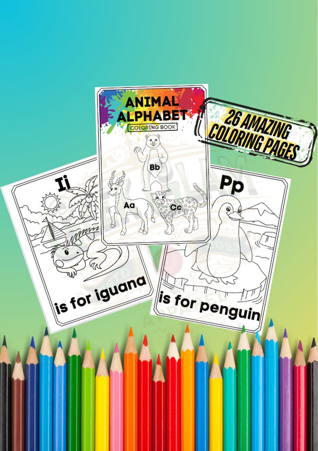 Printable Alphabet Animal Coloring Book for Kids Digital Download Only ...