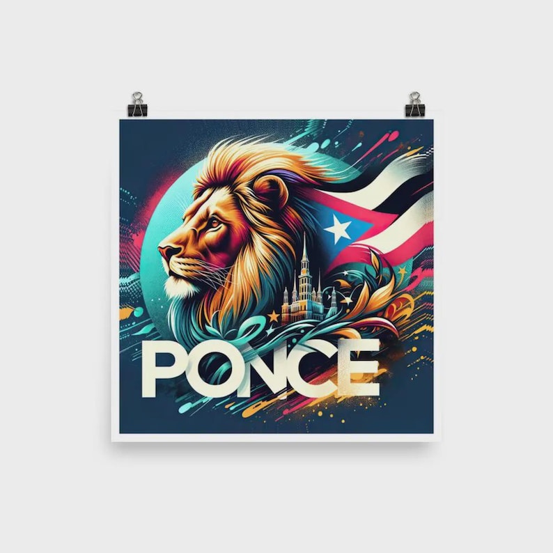 Art Lion of Ponce Puerto Rico, Lámina Digital De Prilo Boricua, Pride ...