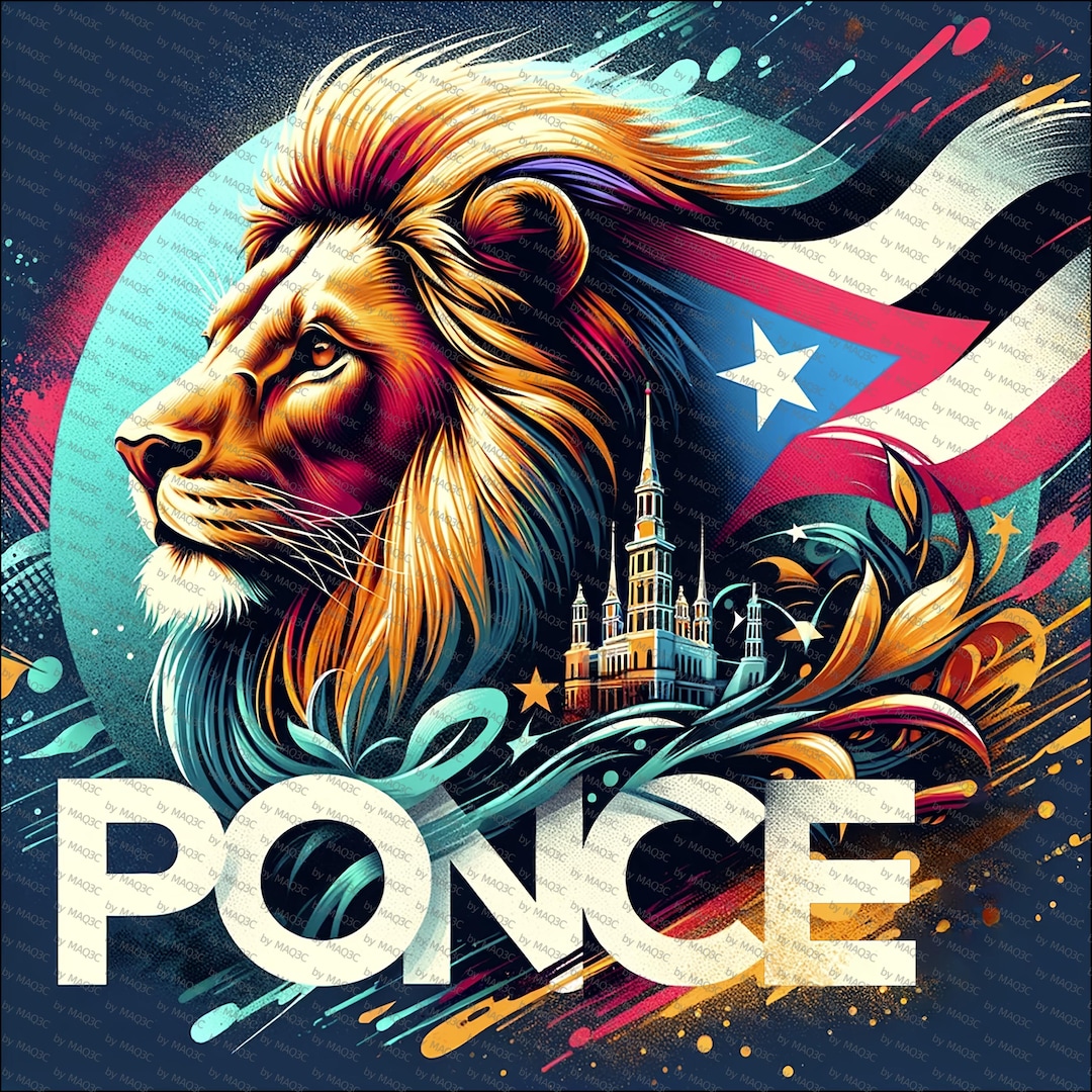 Art Lion of Ponce Puerto Rico, Lámina Digital De Prilo Boricua, Pride ...