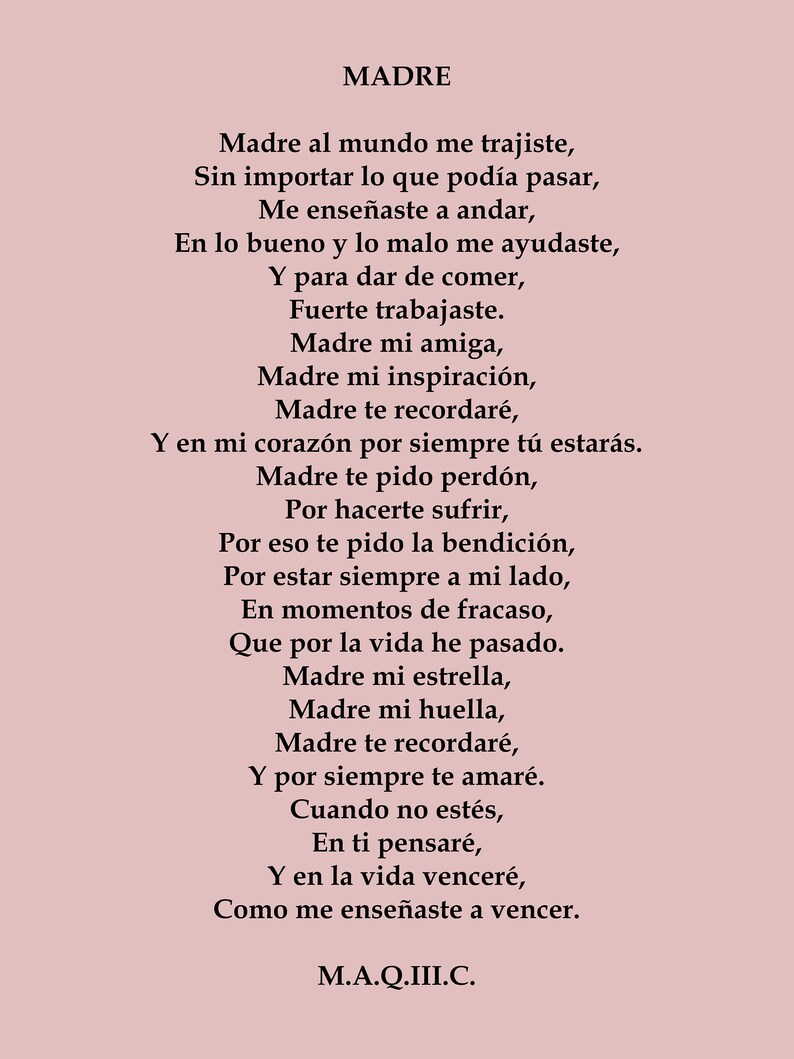 Mama, Mother, Mom, Poem, Poetry, Spanish Poem, Spanish, Poem, Poetry ...