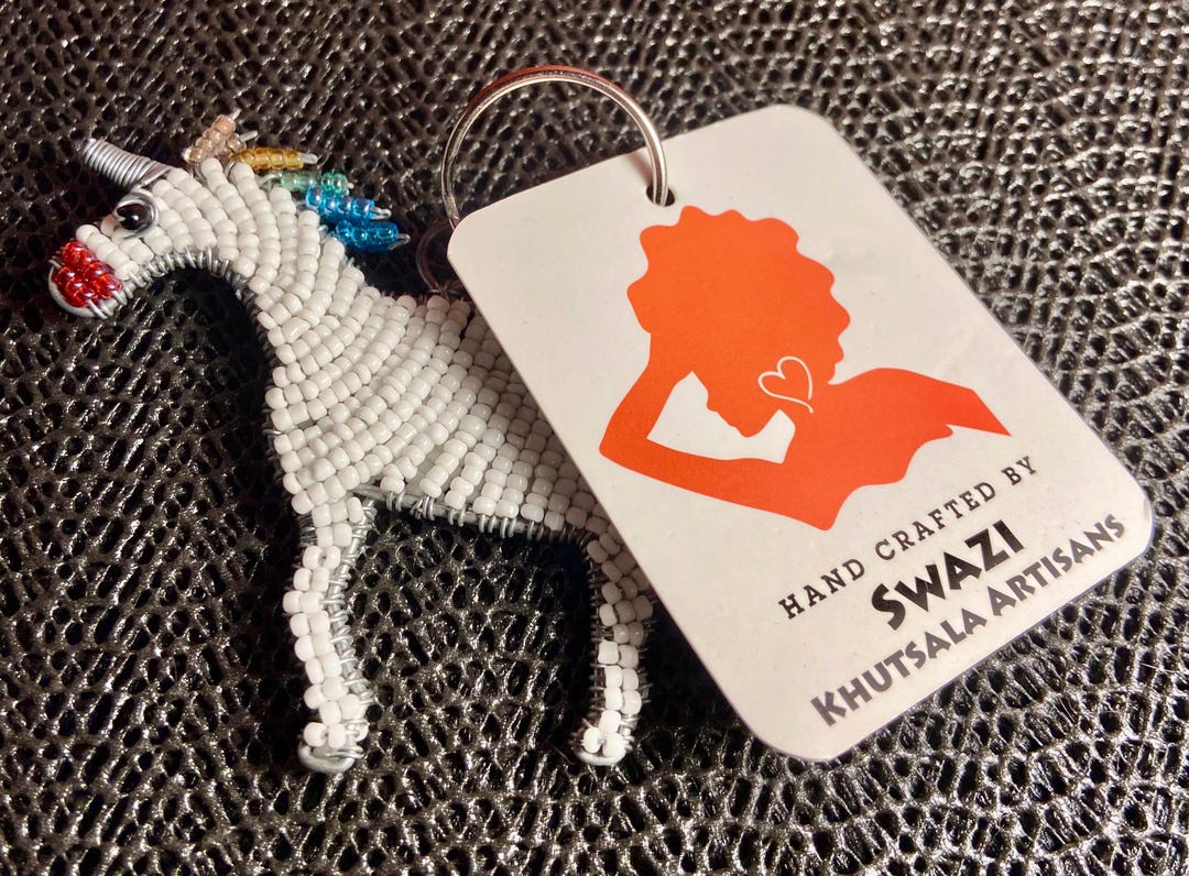 Swazi Hand Made Bead Keychain Khutsala Artisans 3” - Etsy
