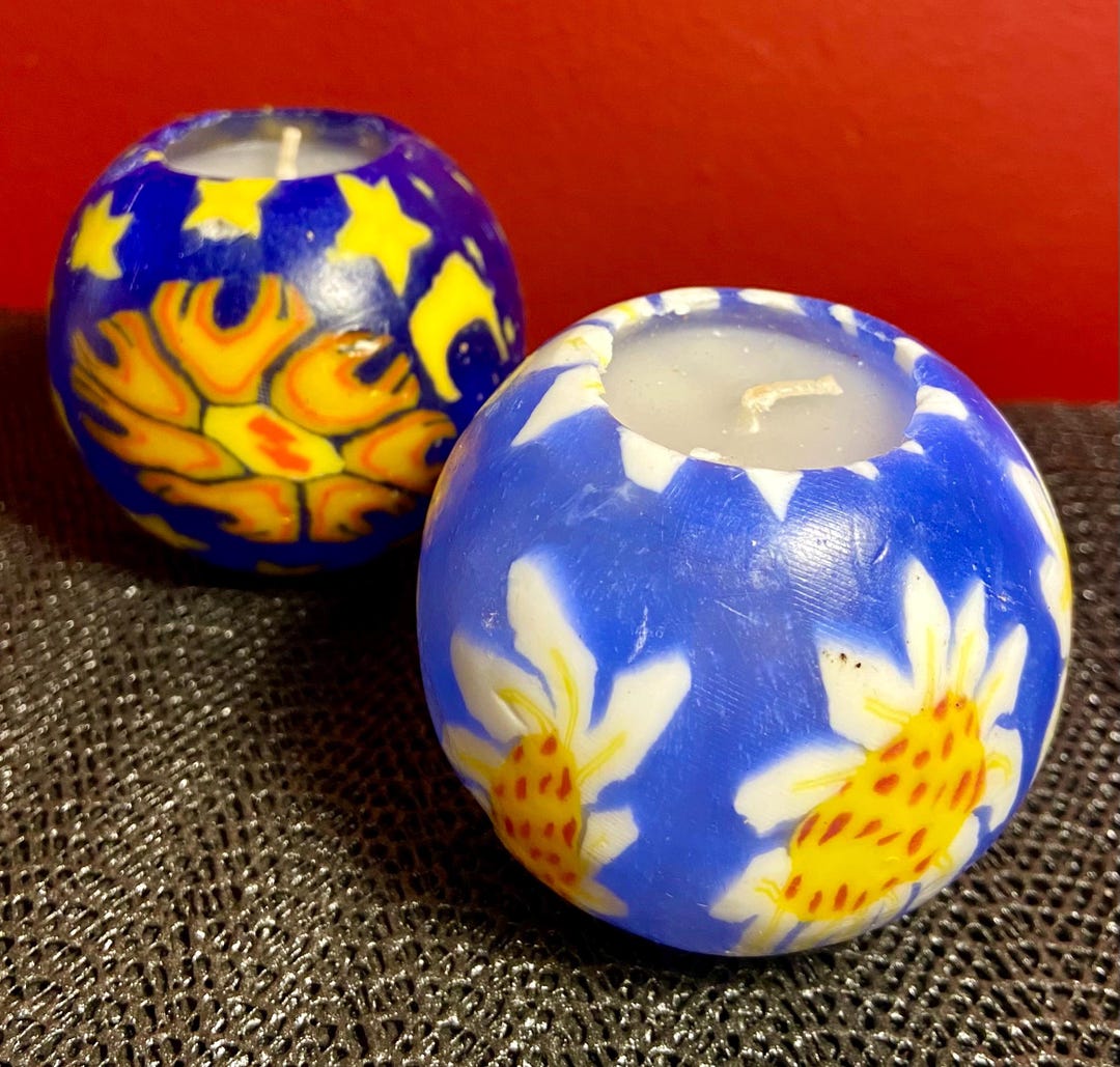 Blue Wax Candle Balls Set 2.5” China - Etsy