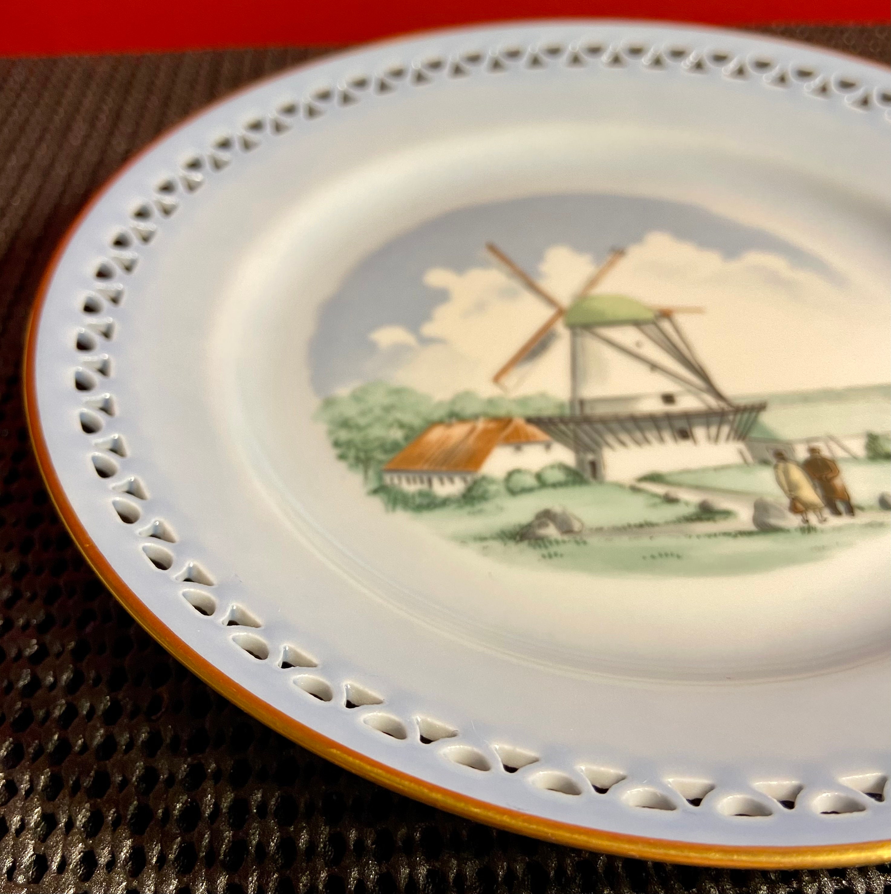 Royal Copenhagen Denmark Porcelain With Sticker Windmill Lattice 3563 ...