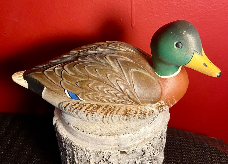 Mallard Duck Vintage Small Ceramic Hand Painted 1982 Figurine Paper ...