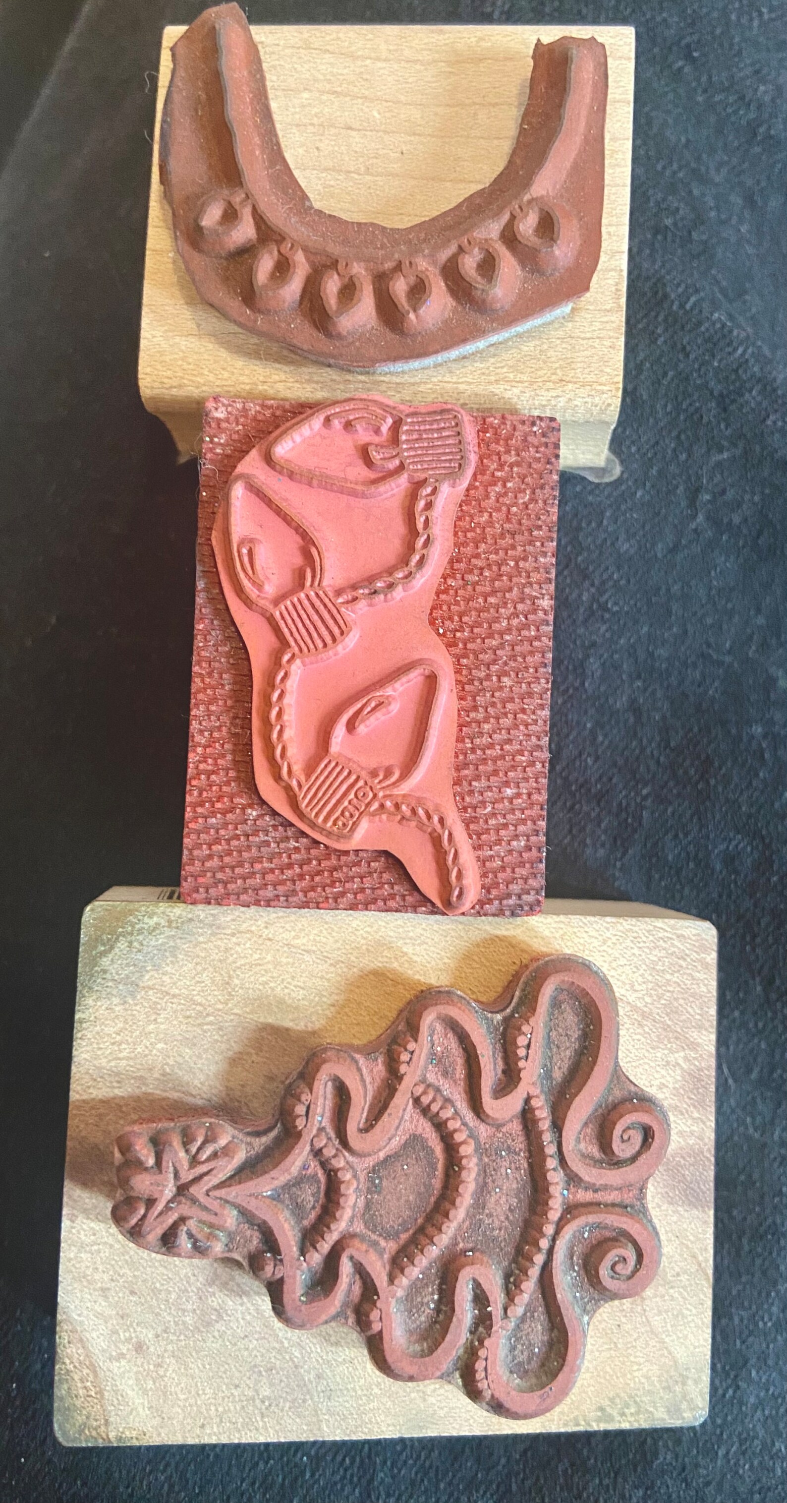 Christmas Xmas Wooden Small Stamp Rubber Vintage Set 3pc - Etsy