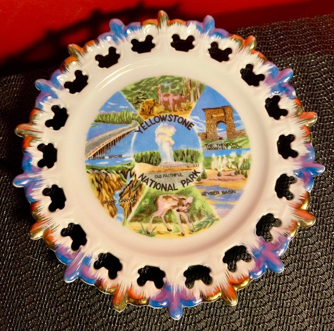 Yellowstone National Park Porcelain Plate Lattice Decor - Etsy