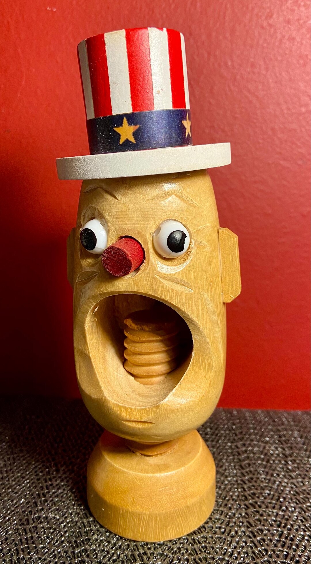 Wooden Nutcracker Patriotic Humor Vintage Taiwan 6” Tall - Etsy