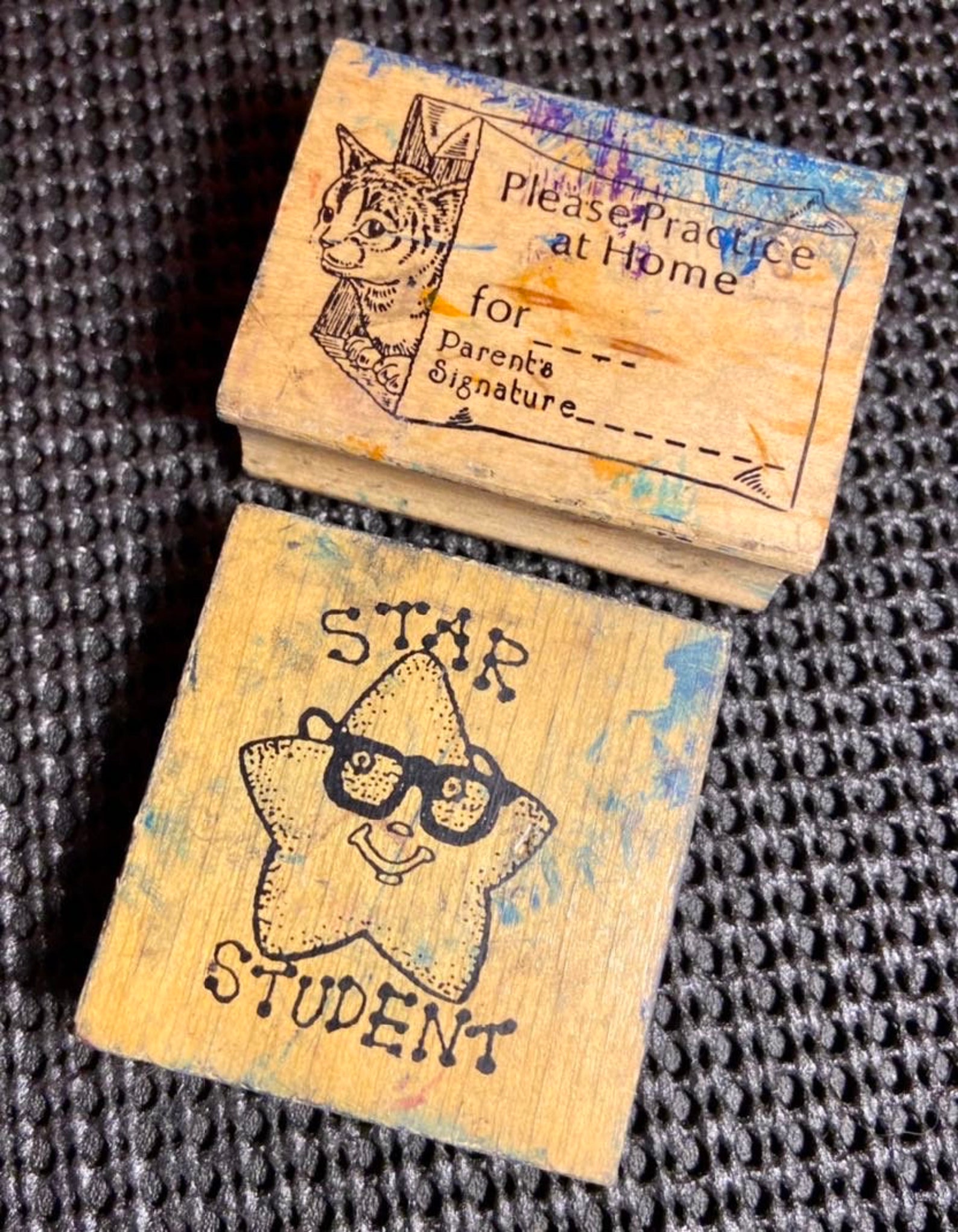 Teacher School Educational Wooden Stamp 1990s Rubber Vintage Set - Etsy