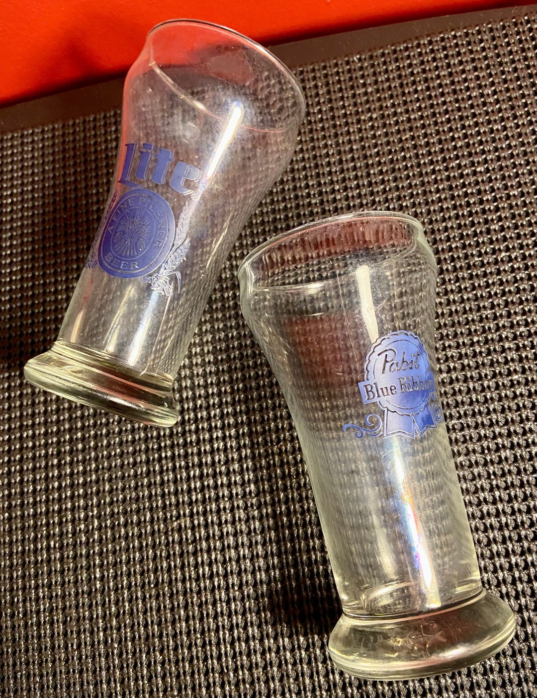 Beer Glass Set Pabst Blue Clear 5” Tall - Etsy