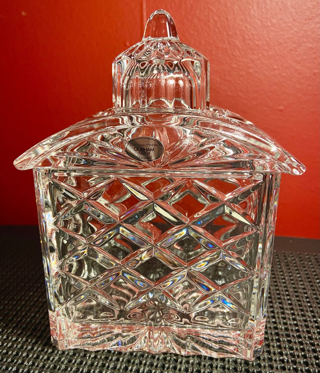 Gorham Germany Full Lead Box Lid Crystal 4” Vintage With Sticker - Etsy