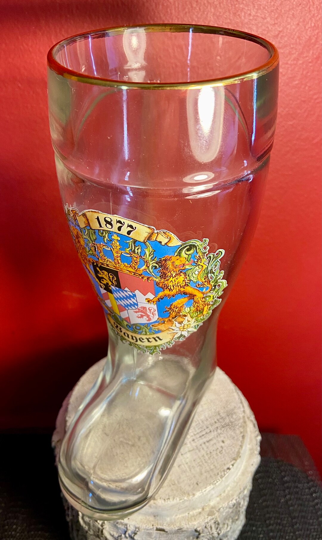 1877 Vintage Glass Beer Stein Shoe Shape 7.5” Tall - Etsy