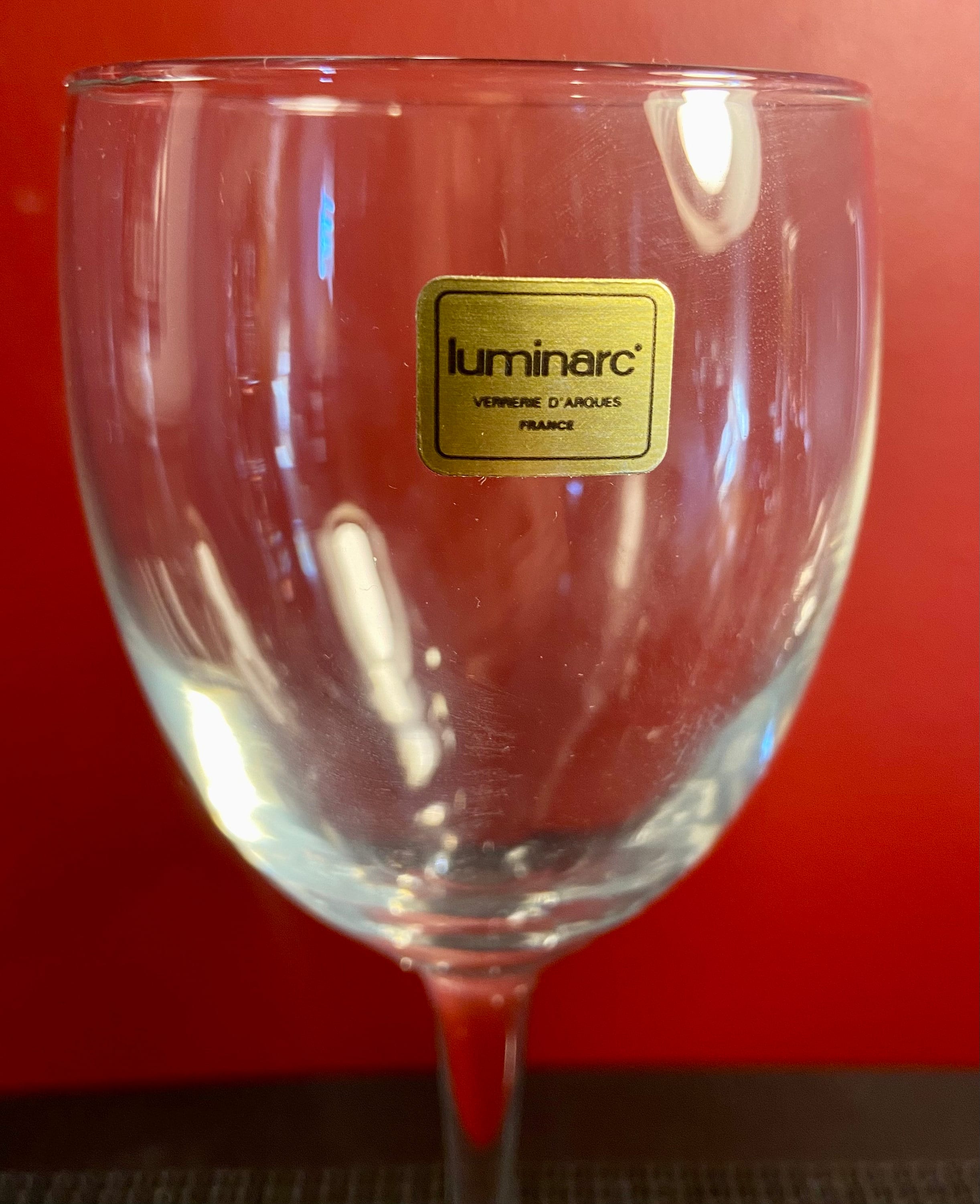 Luminarc France Wine Glass Crystal Vintage Sticker 8” - Etsy