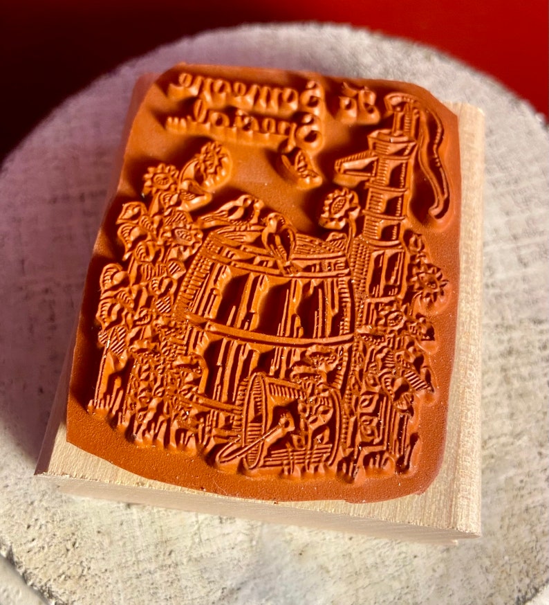Rubber Stamp Set 2.5” Wooden Base “greeting” Vintage 1999 - Etsy