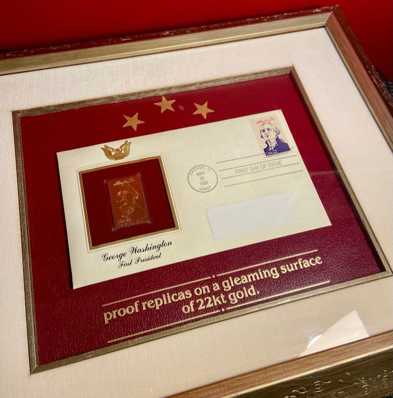 Framed 22kt Gold Replica Postage Stamp Mint Washington US President - Etsy