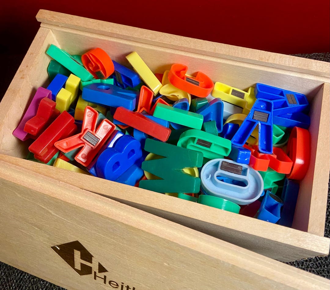 Vintage Letter Magnets Letters Refrigerator Magnet Lot in Wooden Box - Etsy